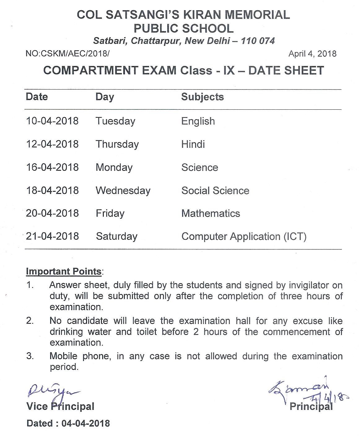LATEST UPDATES - 2018 | CSKM Public School
